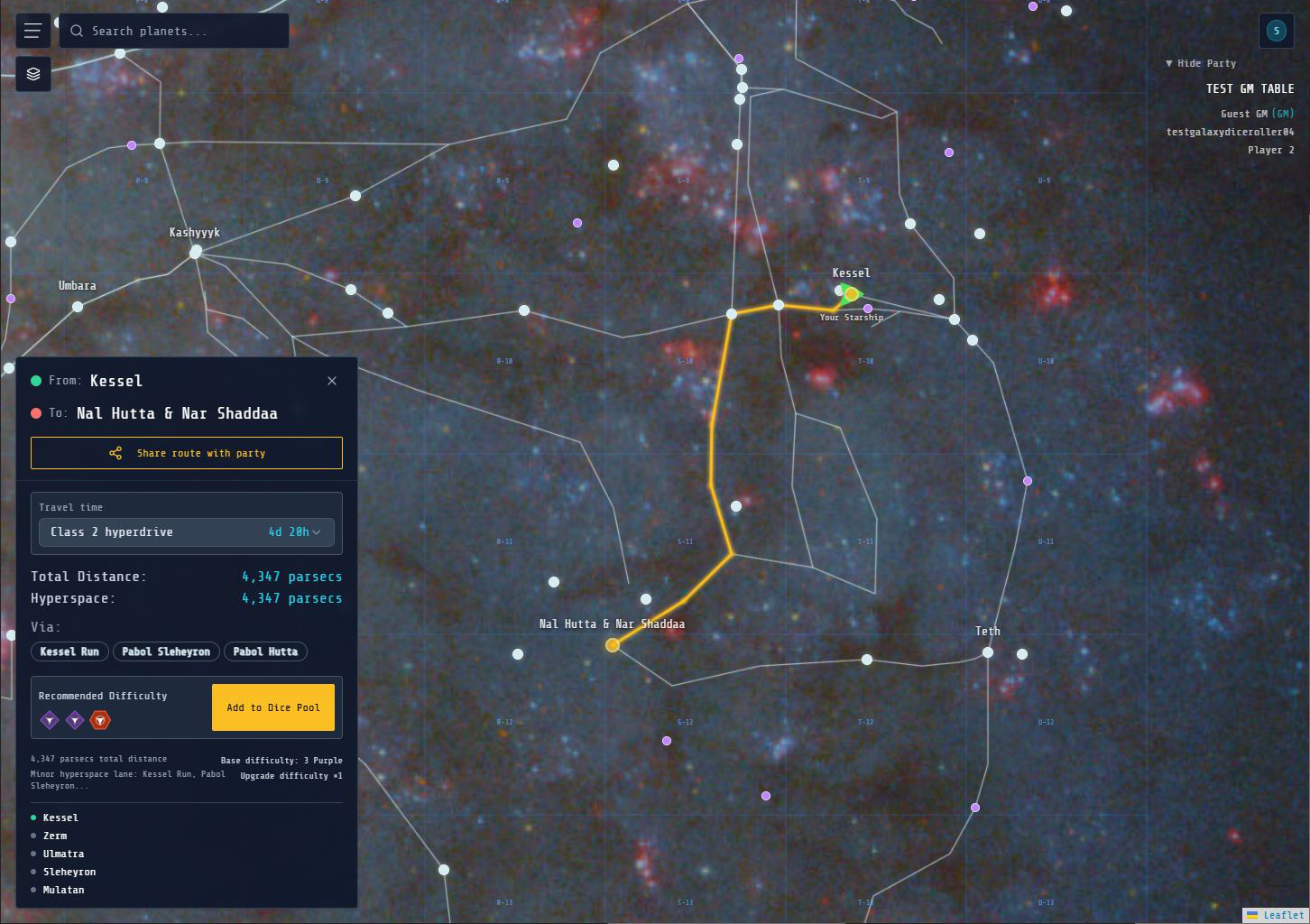 Interactive Star Wars Galaxy Map for RPGs | Galaxy Dice Roller